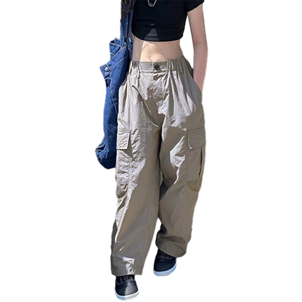GYRATEDREAM Girls Cargo Pants Wide Leg Streetwear Kids Pants with ...