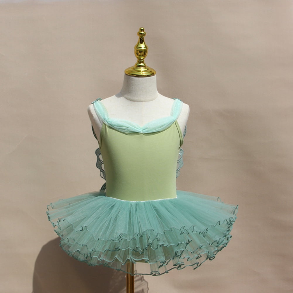GYRATEDREAM Girls Cotton Ballet Leotards with Tulle Skirt Kids ...
