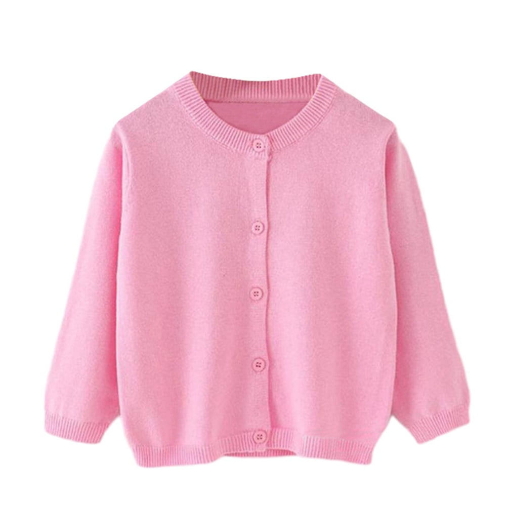 GYRATEDREAM Girls Crewneck Cardigan Long Sleeve Children Kids Button ...