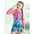 GYRATEDREAM Girls Mermaid Zip Rash Guard Swimwear UPF 50+ Long Sleeve Bathing Suit Swimsuit 4-9 ...