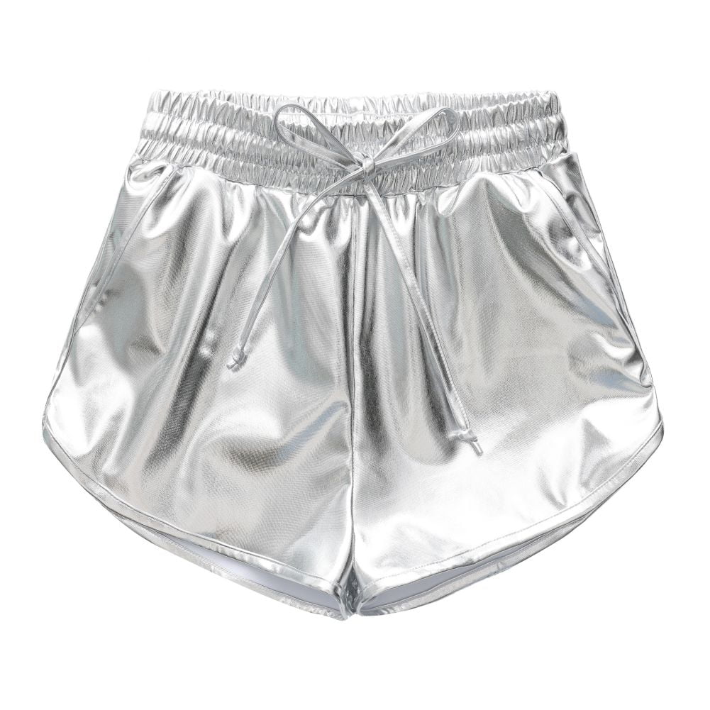 GYRATEDREAM Girls Metallic Dance Shorts for Athletic Sparkly Hot Pants ...