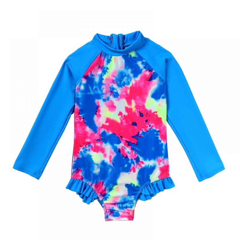 GYRATEDREAM Girls One Piece Rash Guard Zipper Baby Kid Swimsuit UPF 50 ...
