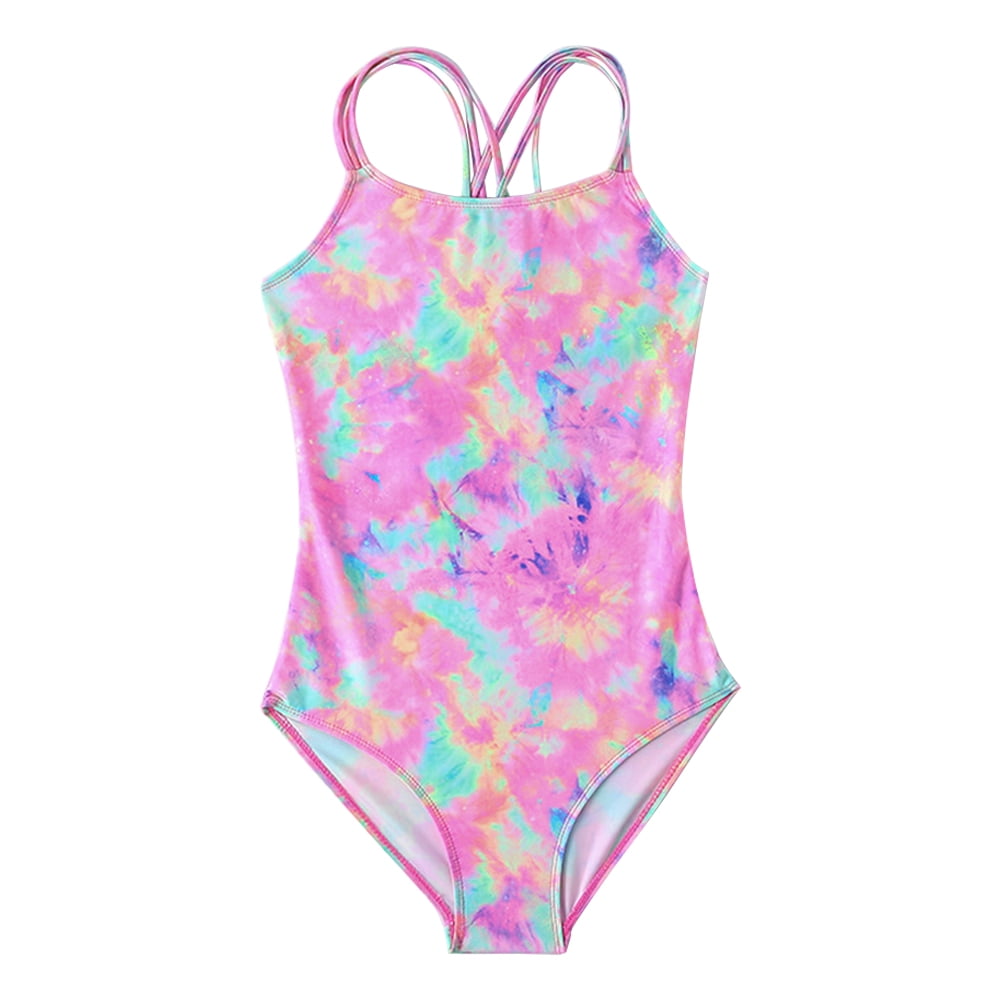 GYRATEDREAM Girls One Piece Swimsuit Criss Cross Bathing Suit Swimwear ...