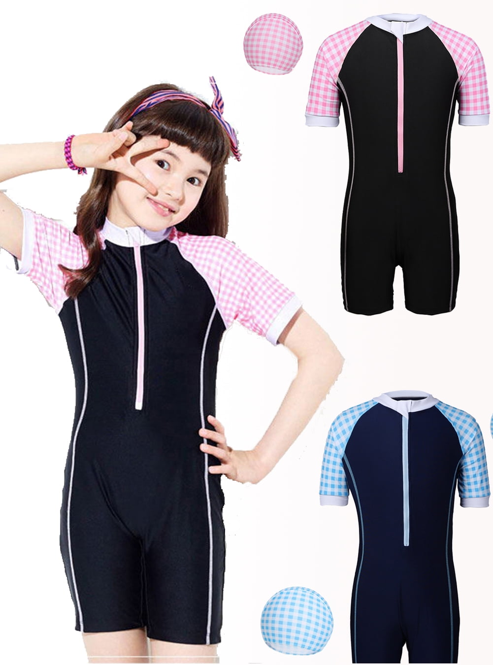 GYRATEDREAM Girls One Piece Swimsuit Kid Swimwear Girls Water Sport UPF ...
