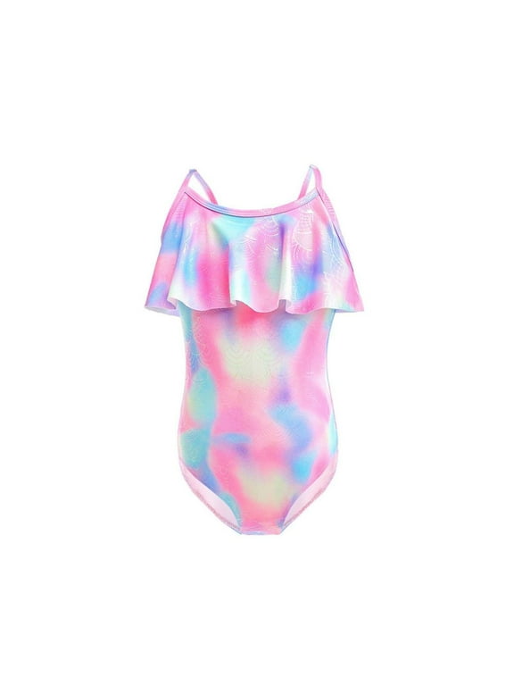 GYRATEDREAM Girls One Piece Swimsuits One Shoulder Ruffle Bathing Suit ...
