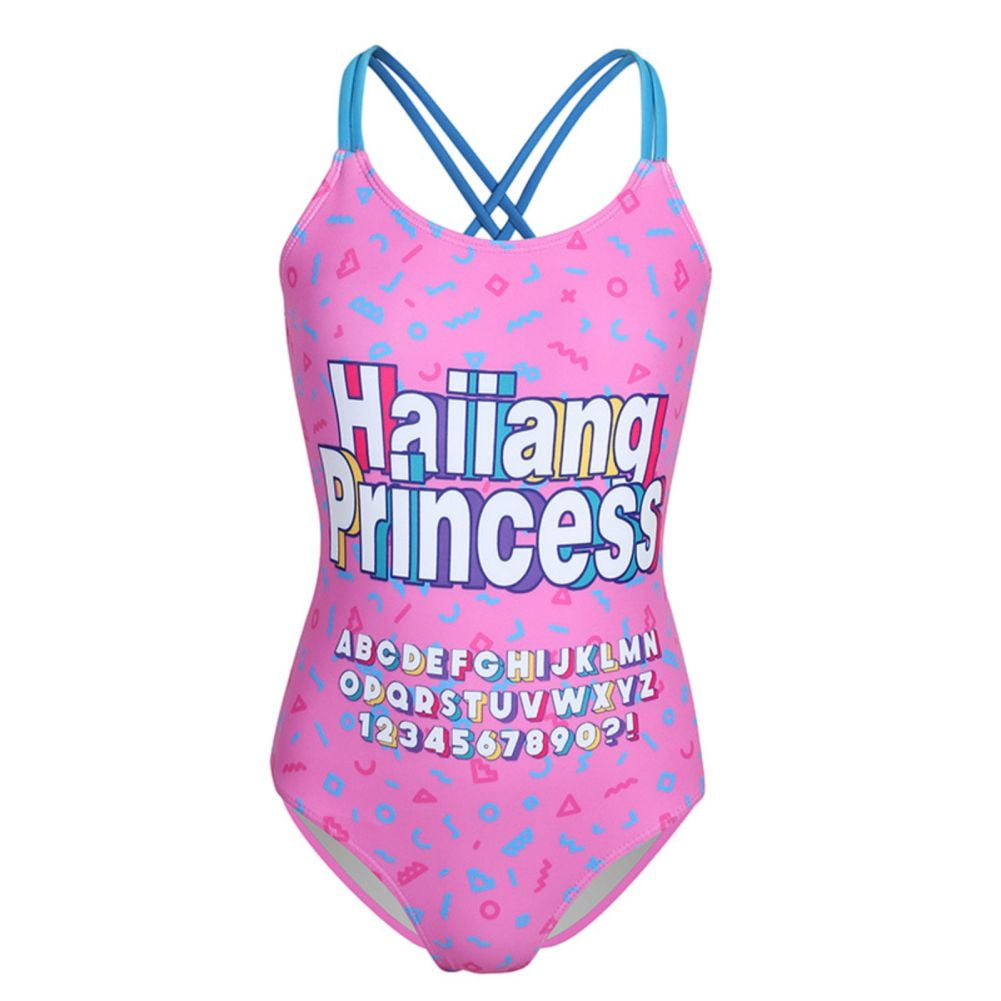 GYRATEDREAM Girls One-Piece Swimsuits Letter Print Bathing Suits Kids ...