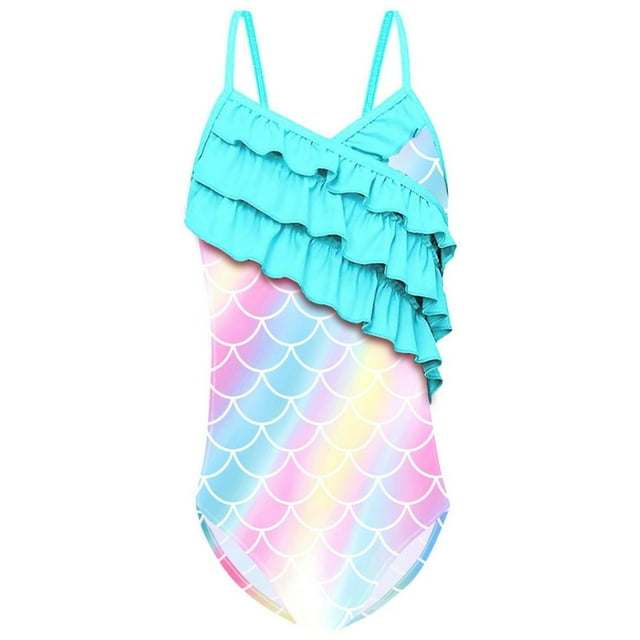 GYRATEDREAM Girls One Piece Swimsuits Quick Dry Beach Mermaid Swimwear ...