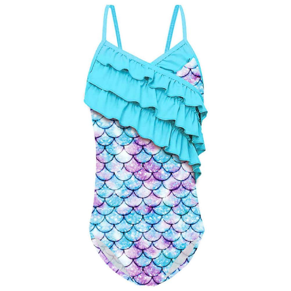 GYRATEDREAM Girls One Piece Swimsuits Quick Dry Beach Mermaid Swimwear ...