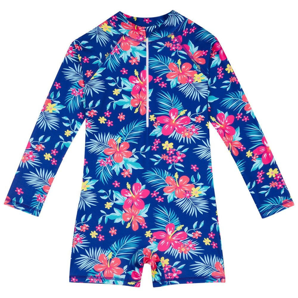 GYRATEDREAM Girls Rash Guard One Piece Swimsuits Long Sleeve UPF 50+ Zipper Bathing Suit ...
