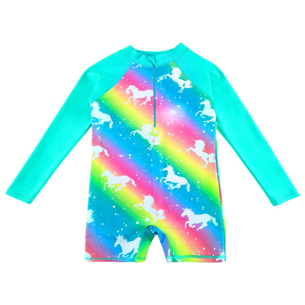 GYRATEDREAM Girls Rash Guard One Piece Swimsuits Long Sleeve UPF 50 ...