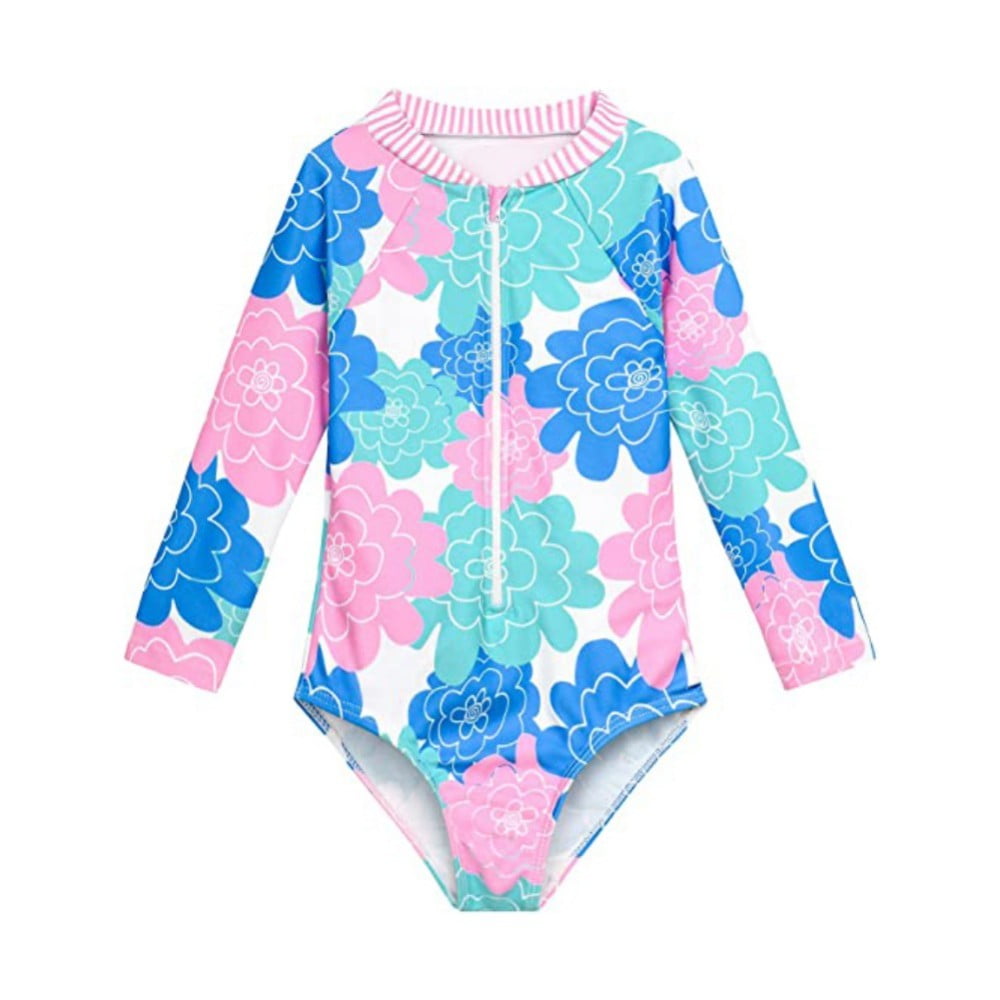 GYRATEDREAM Girls Rash Guard One Piece Swimsuits Long Sleeve UPF 50 ...