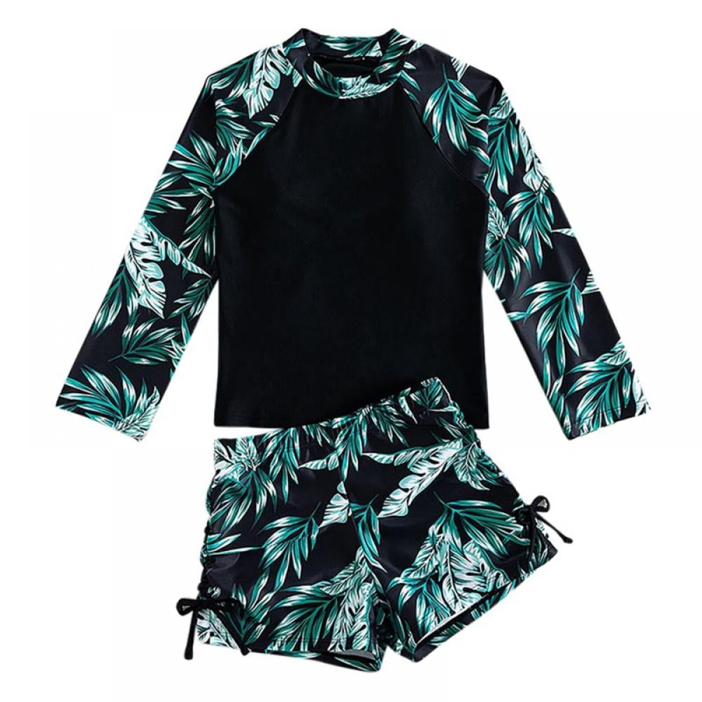 GYRATEDREAM Girls' Rash Guard Set Long Sleeve UPF 50+ Sun Protection ...