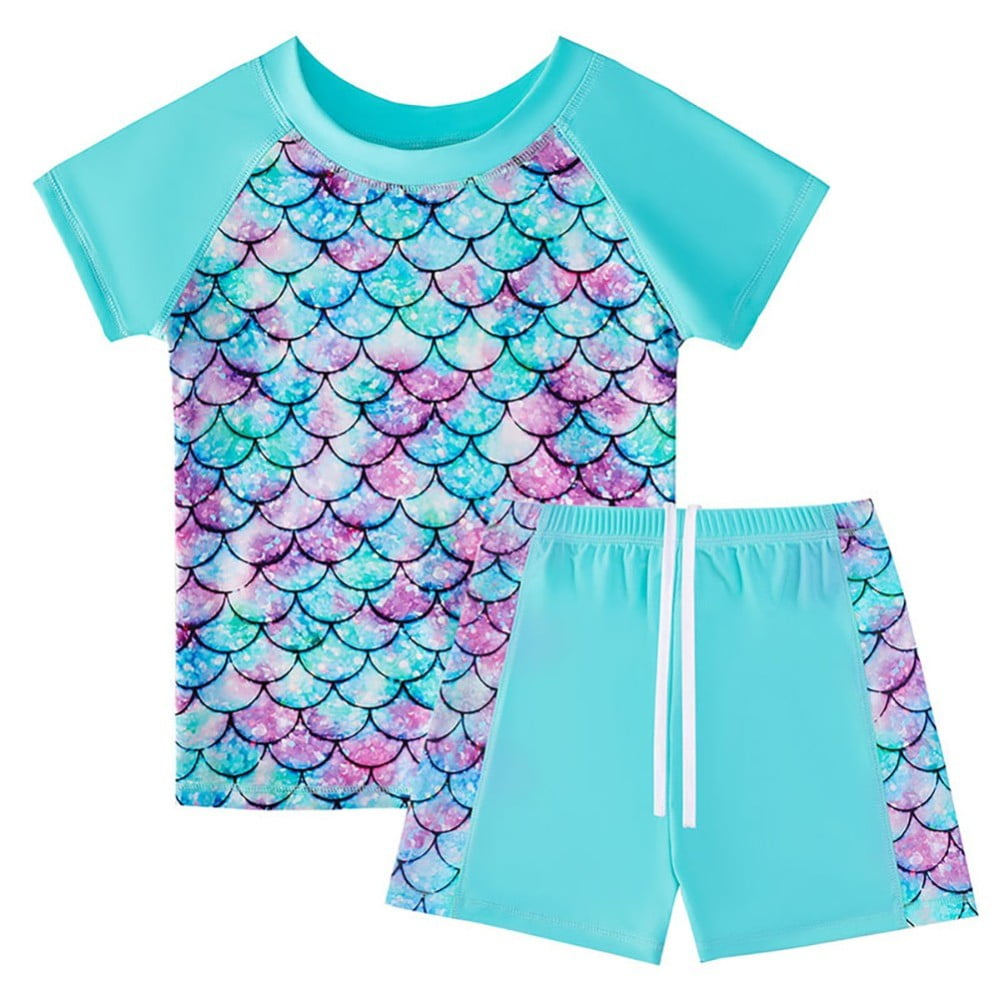 GYRATEDREAM Girls Rash Guard Swimsuit 2-Piece Bathing Suit UPF 50 ...