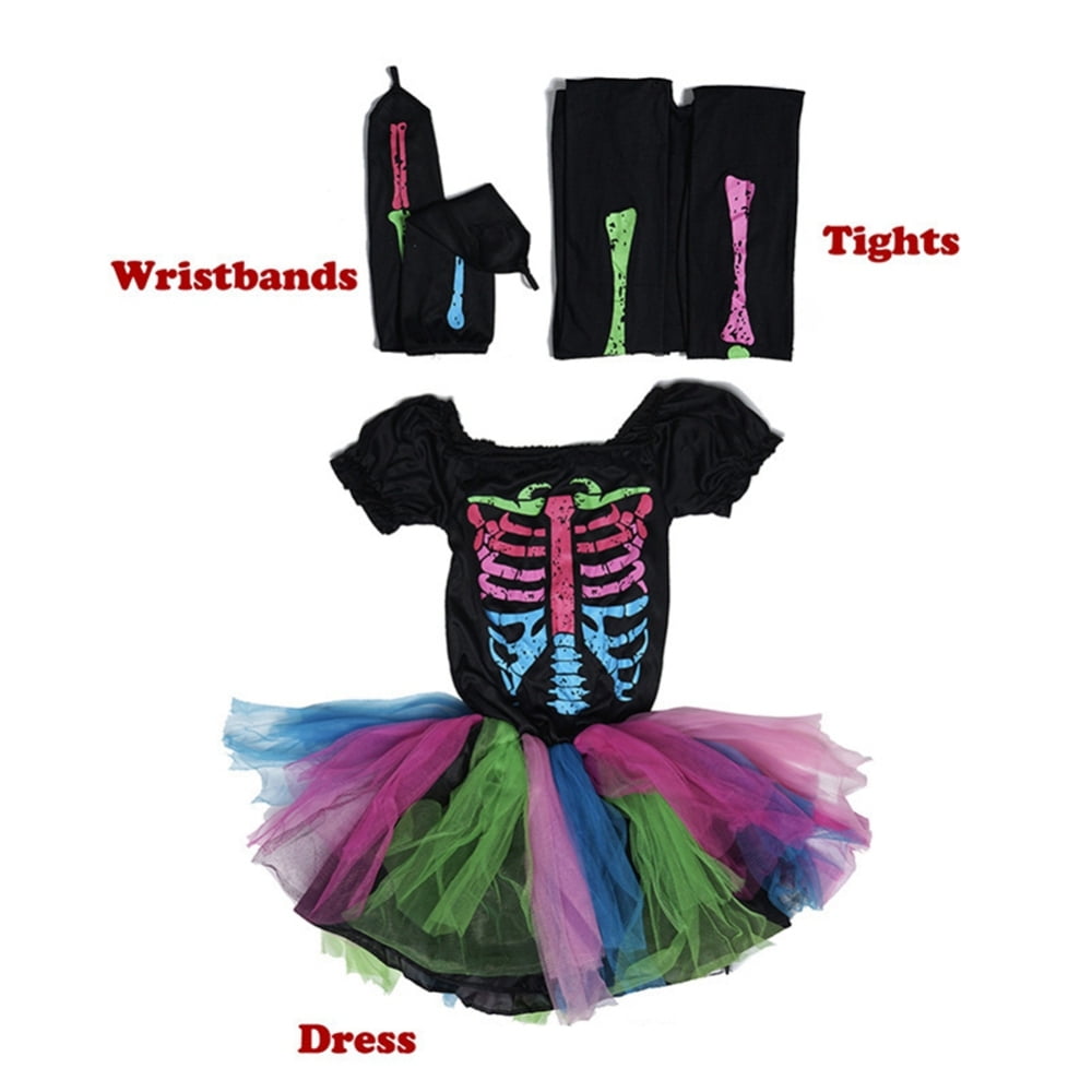 GYRATEDREAM Girls Scared To The Bone Costume Kids Perfect for Halloween ...