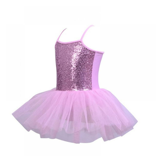 GYRATEDREAM Girls Sequin Ballet Tutu Dress Sparkly Straps Leotards ...