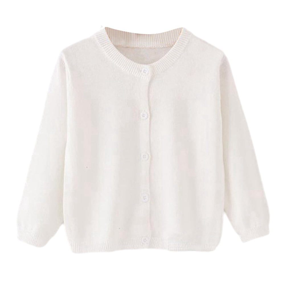 GYRATEDREAM Girls Sweaters Crewneck Cardigan kids Long Sleeve Button ...