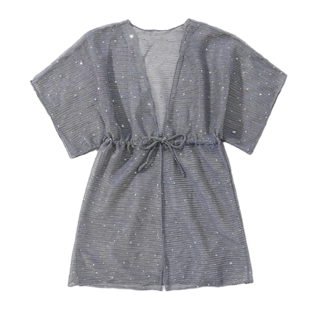 GYRATEDREAM Girls Swim Cover-Up V Neck Short Sleeve Adjustable ...
