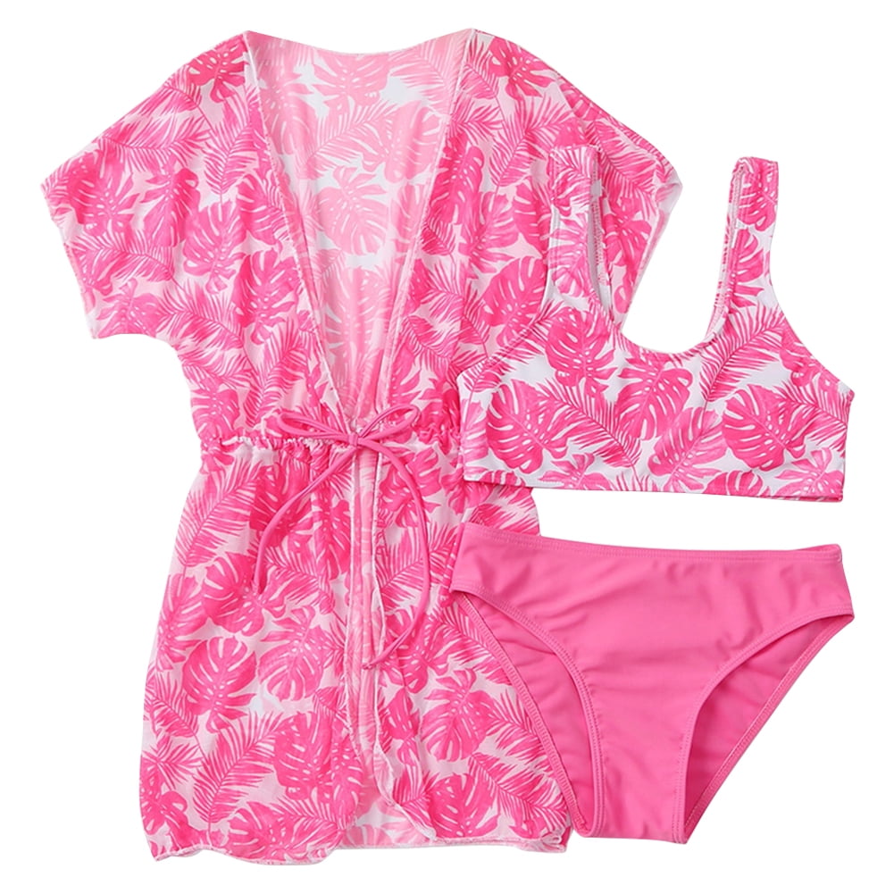 GYRATEDREAM Girls Swimsuit 3 Piece Bikini Set Kids Cute Bathing Suit ...