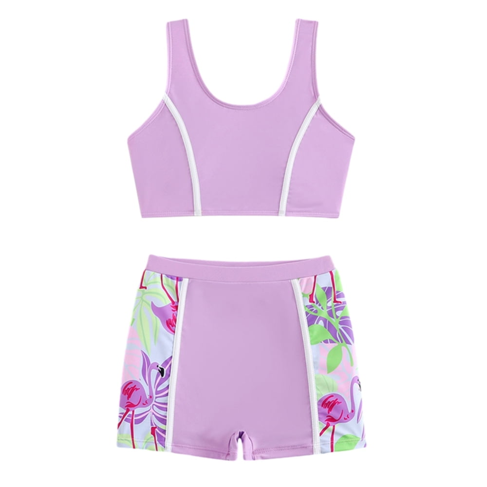 GYRATEDREAM Girls' Tankini Sets Kids Two Piece Dance Sports Bra Crop ...