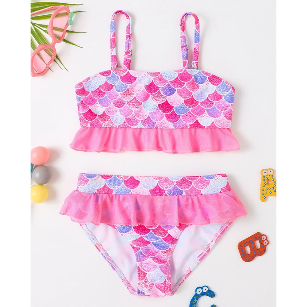GYRATEDREAM Girls' Two-Piece Swimsuits Kids Cute Tankini Sets Beach ...