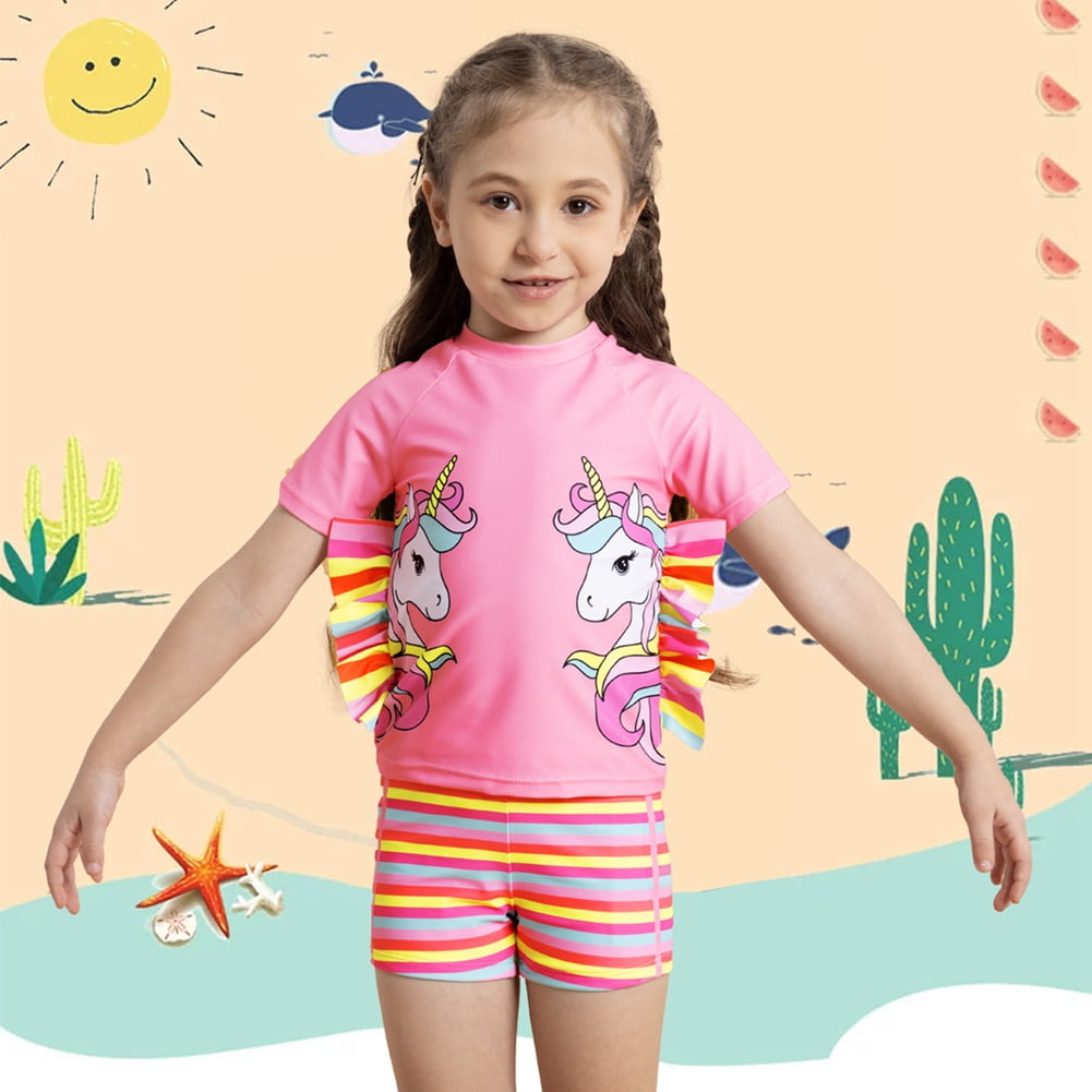 GYRATEDREAM Girls UPF 50+ Rash Guard Set Short Sleeve Two Piece ...