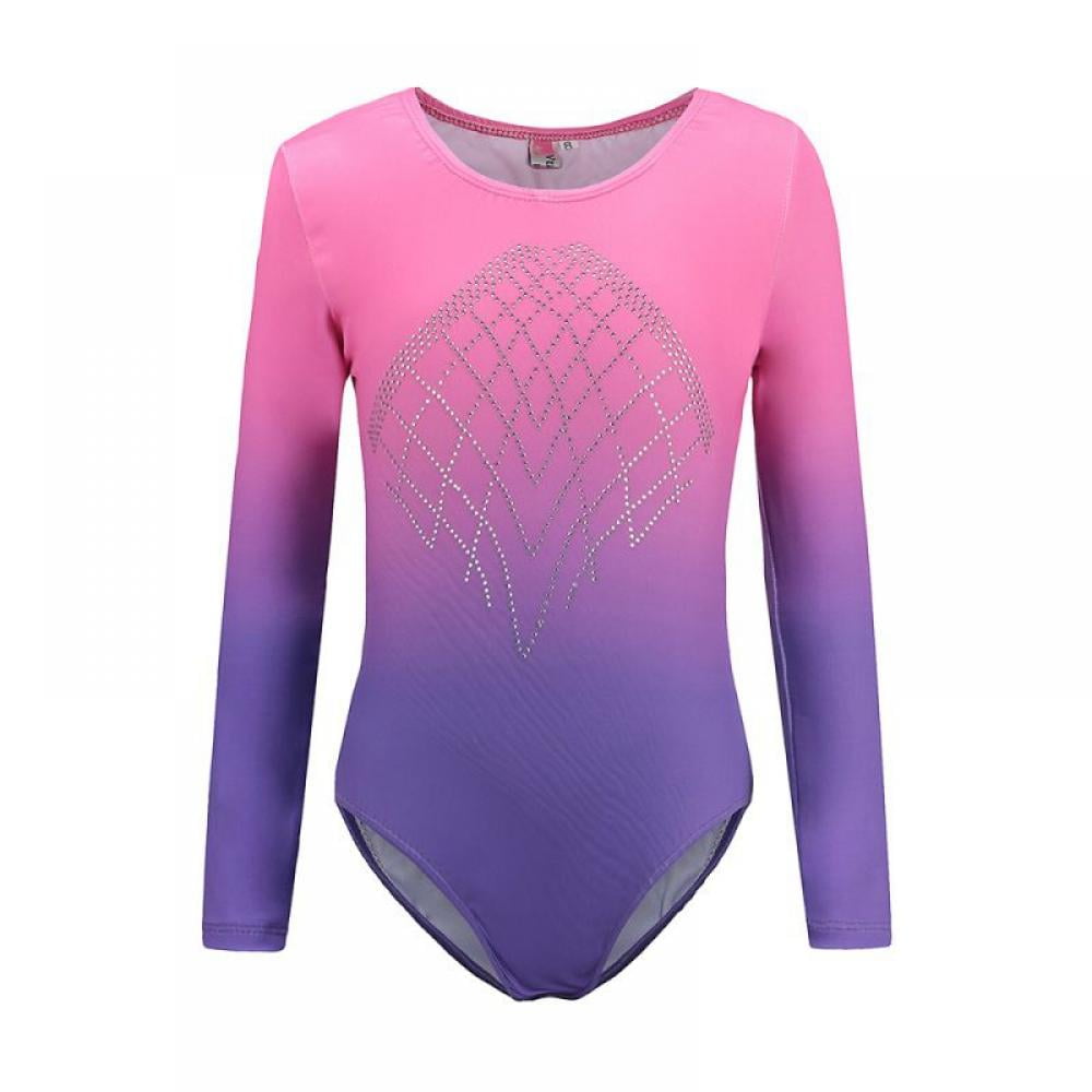 GYRATEDREAM Gymnastics Leotards for Girls Long Sleeve Sparkly Dancewear ...