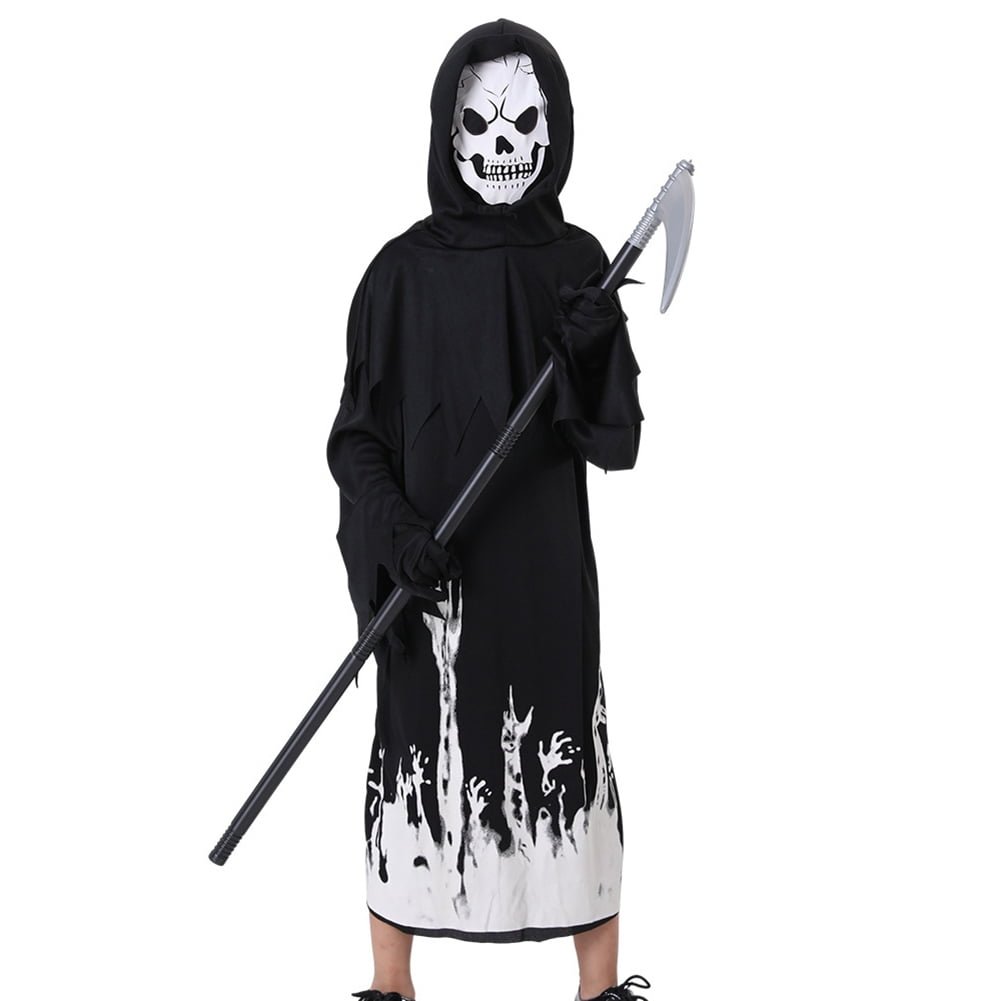 GYRATEDREAM Halloween Grim Reaper Costume for Kids, Halloween Phantom ...