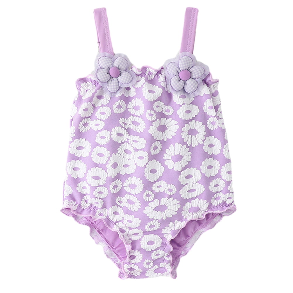 GYRATEDREAM Infant Baby Girl's One Piece Swimsuit Flower Print Wide ...