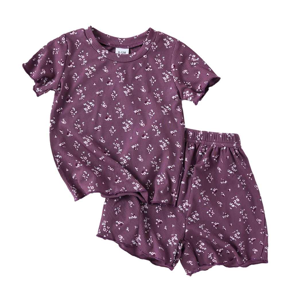 GYRATEDREAM Infant Toddler Girls Summer Short Pajamas 2 Piece Outfits ...