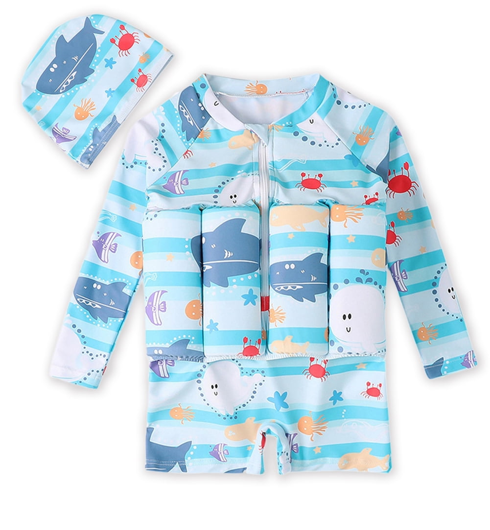GYRATEDREAM Kid Girls Long Sleeve One Piece Float Suit Buoyancy Swim ...