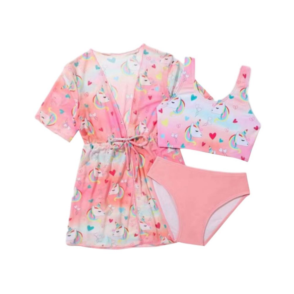 GYRATEDREAM Kid Girls Swimsuit 3 Piece Bikini Bathing Suit Children ...