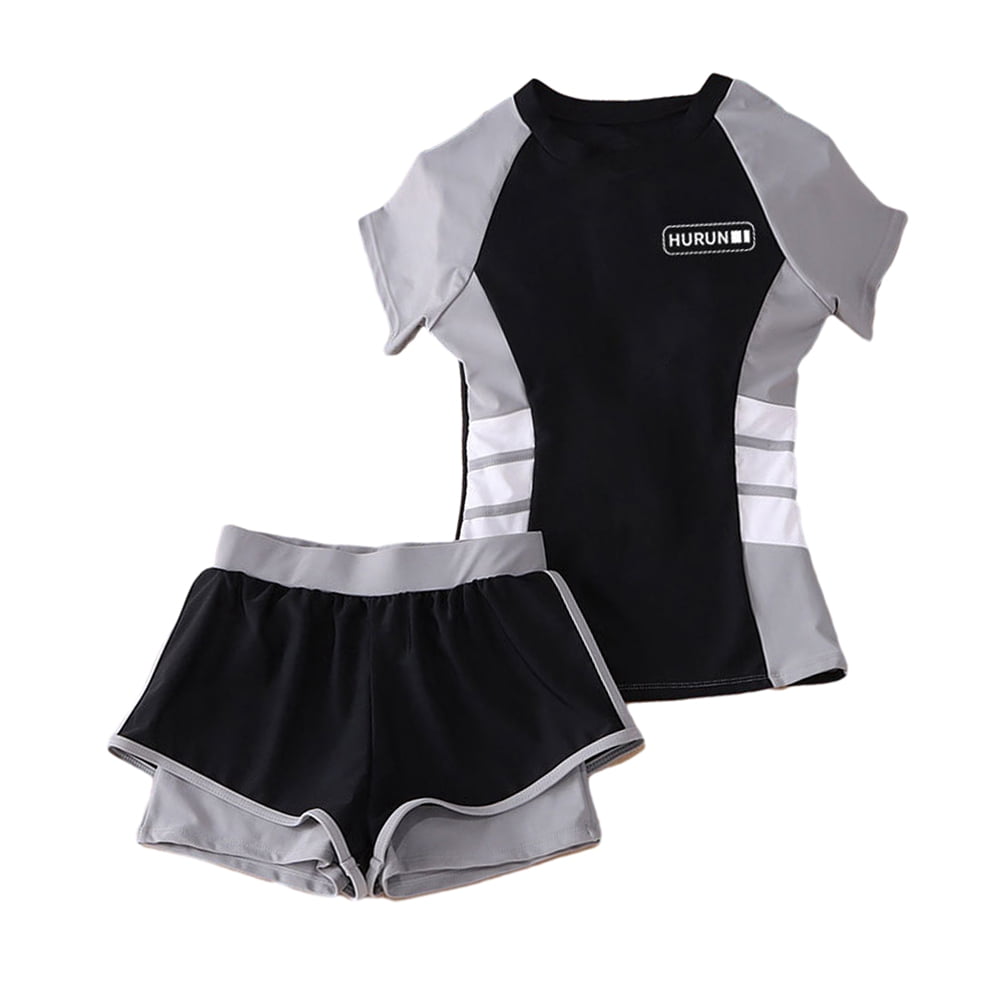 GYRATEDREAM Kid Girls Swimsuits Two Piece Teen Rash Guard Set Short ...