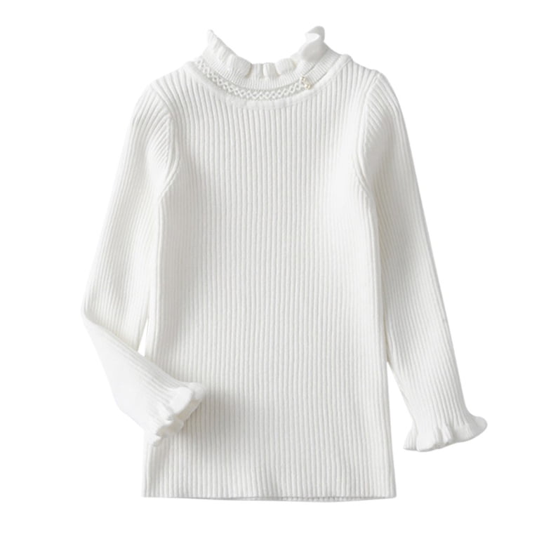 Cotton Blend Pullover Kids Thermal Turtleneck Shirts - Solid Color ...