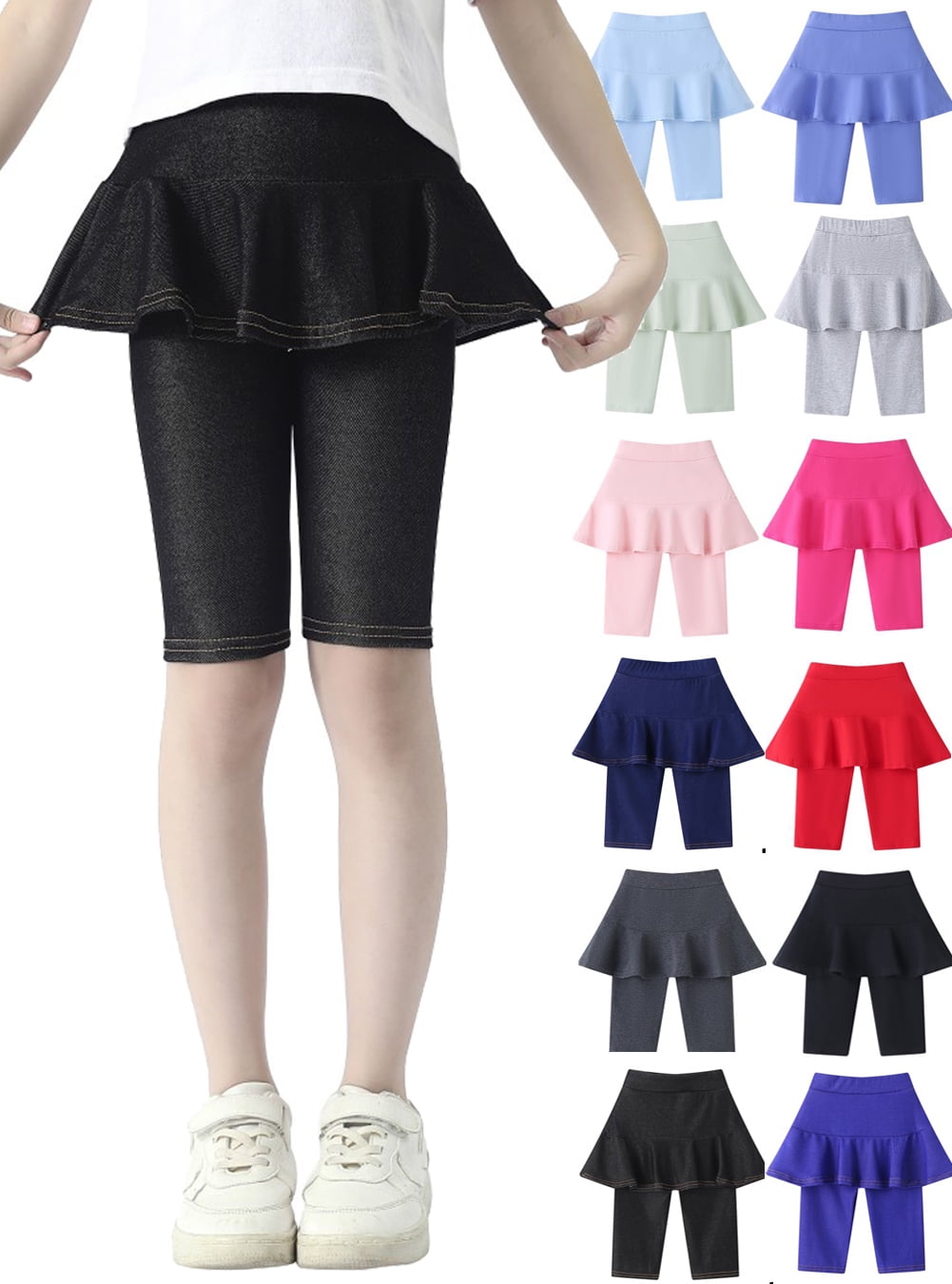 GYRATEDREAM Kids Baby Girls Leggings with Ruffle Tutu Skirt Pants ...