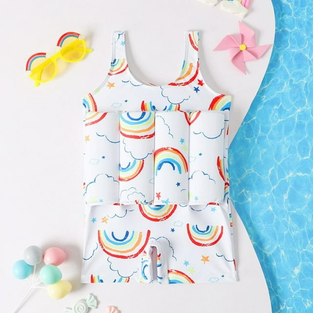 GYRATEDREAM Kids Float Swimsuit Buoyancy Sticks for Baby Girls One ...