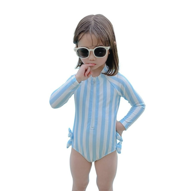 GYRATEDREAM Kids Girl One Piece Swimsuits Swimwear Long Sleeve Rash ...