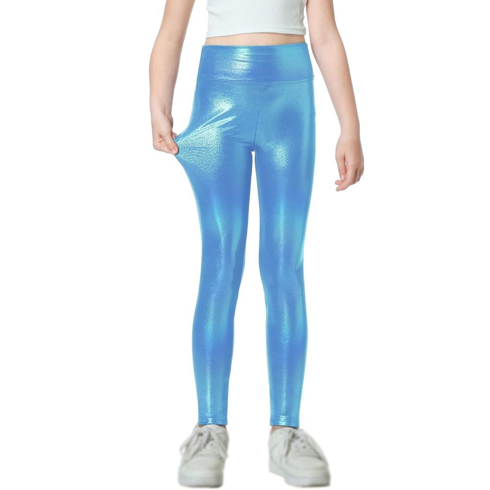 GYRATEDREAM Kids Girls Dance Pants Gymnastic Shiny Metallic Dance ...