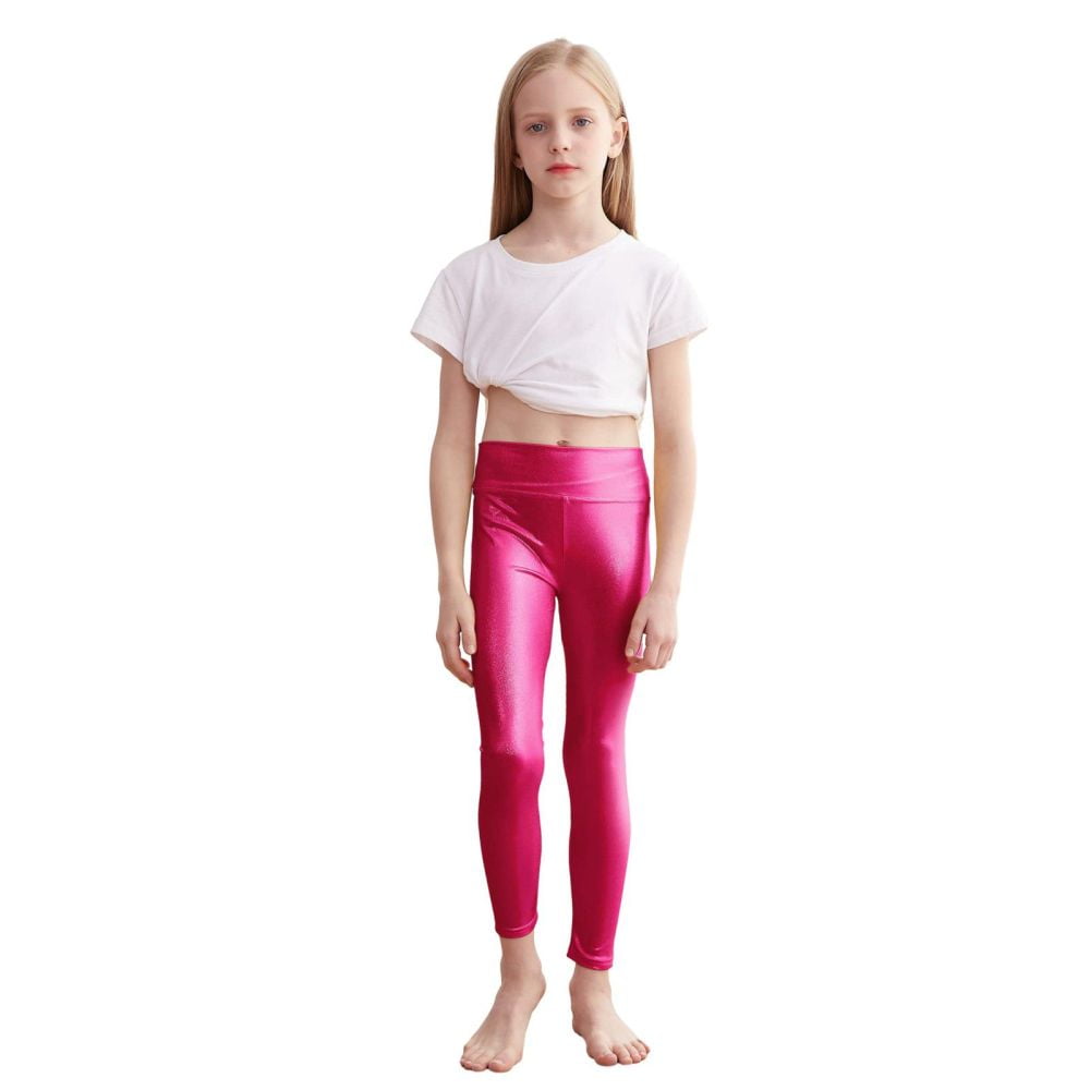 GYRATEDREAM Kids Girls Dance Pants Gymnastic Shiny Metallic Dance ...