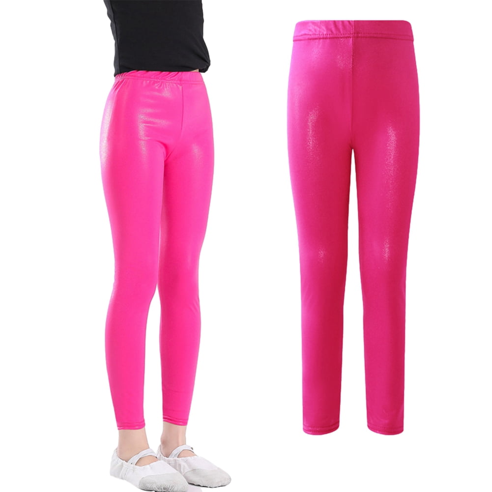 GYRATEDREAM Kids Girls Dance Pants Gymnastic Shiny Metallic Dance ...