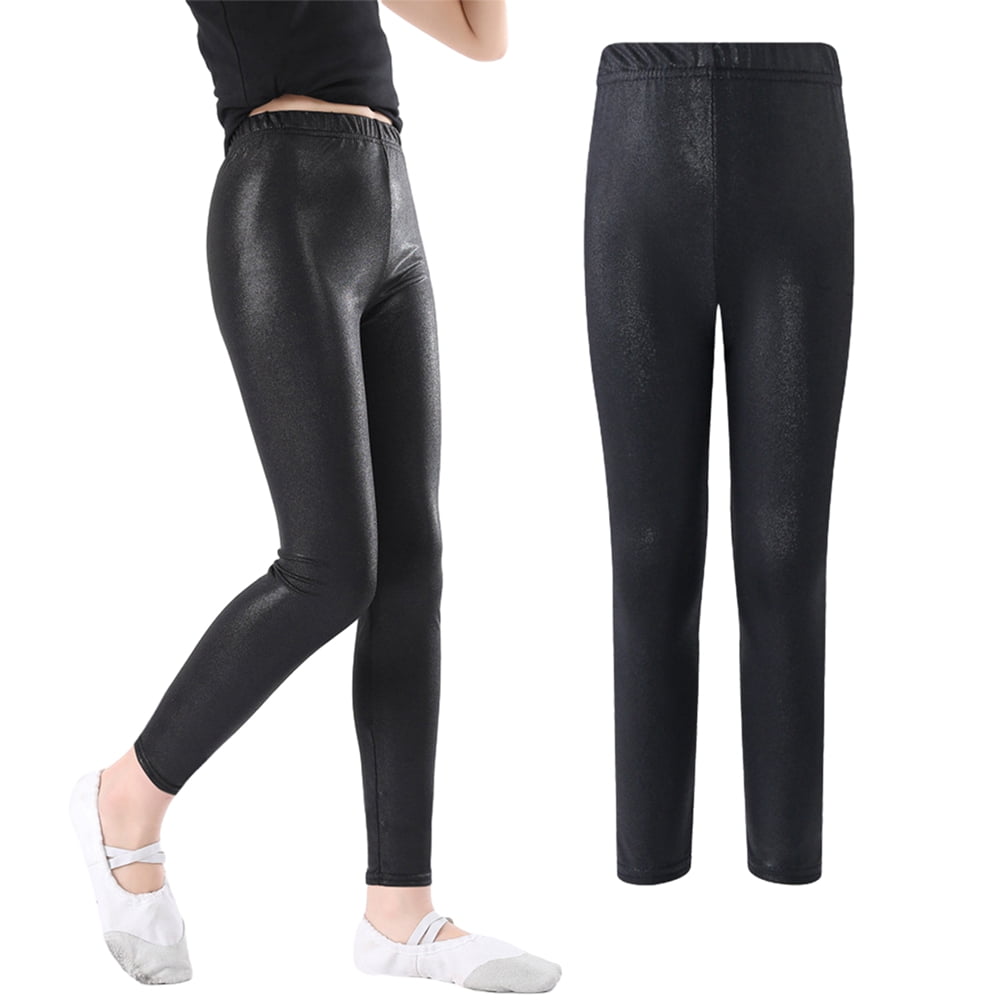 GYRATEDREAM Kids Girls Dance Pants Gymnastic Shiny Metallic Dance ...