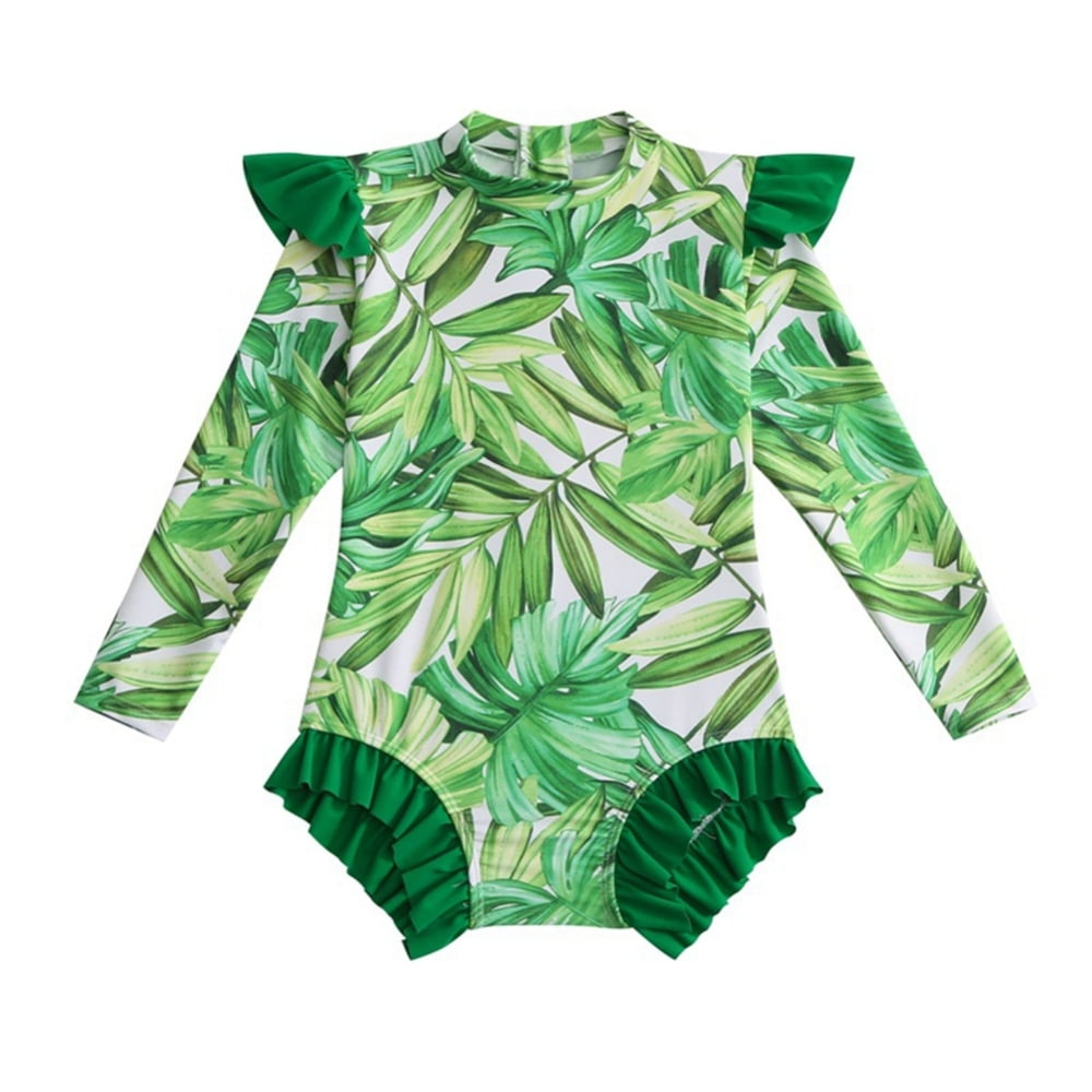 GYRATEDREAM Kids Girls Rash Guard Long Sleeve One Piece Swimsuits One ...