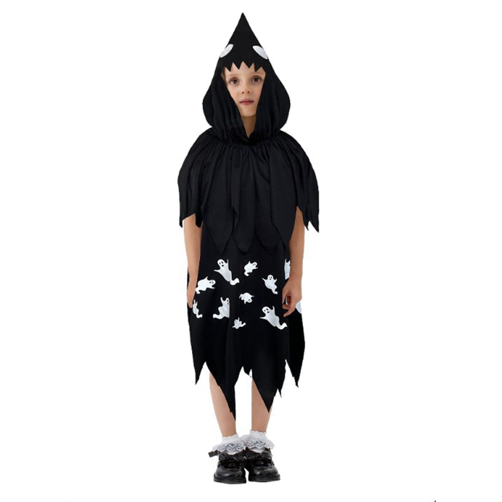 GYRATEDREAM Kids Halloween Costume White Scary Ghost Robe Devil Hooded ...