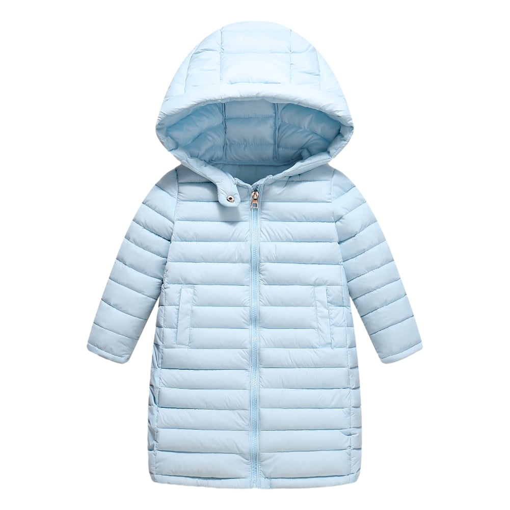 GYRATEDREAM Kids Hooded Padded Coat Boys Girls Long Down Jacket Windproof Warm Puffer Coat 3-10T ...