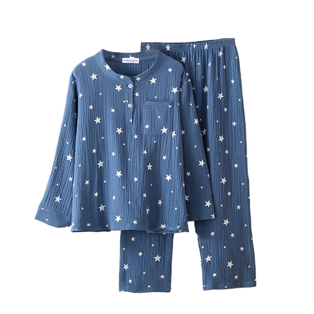 GYRATEDREAM Kids Long Sleeve Pajama Set 100% Cotton Button Sleepwear ...