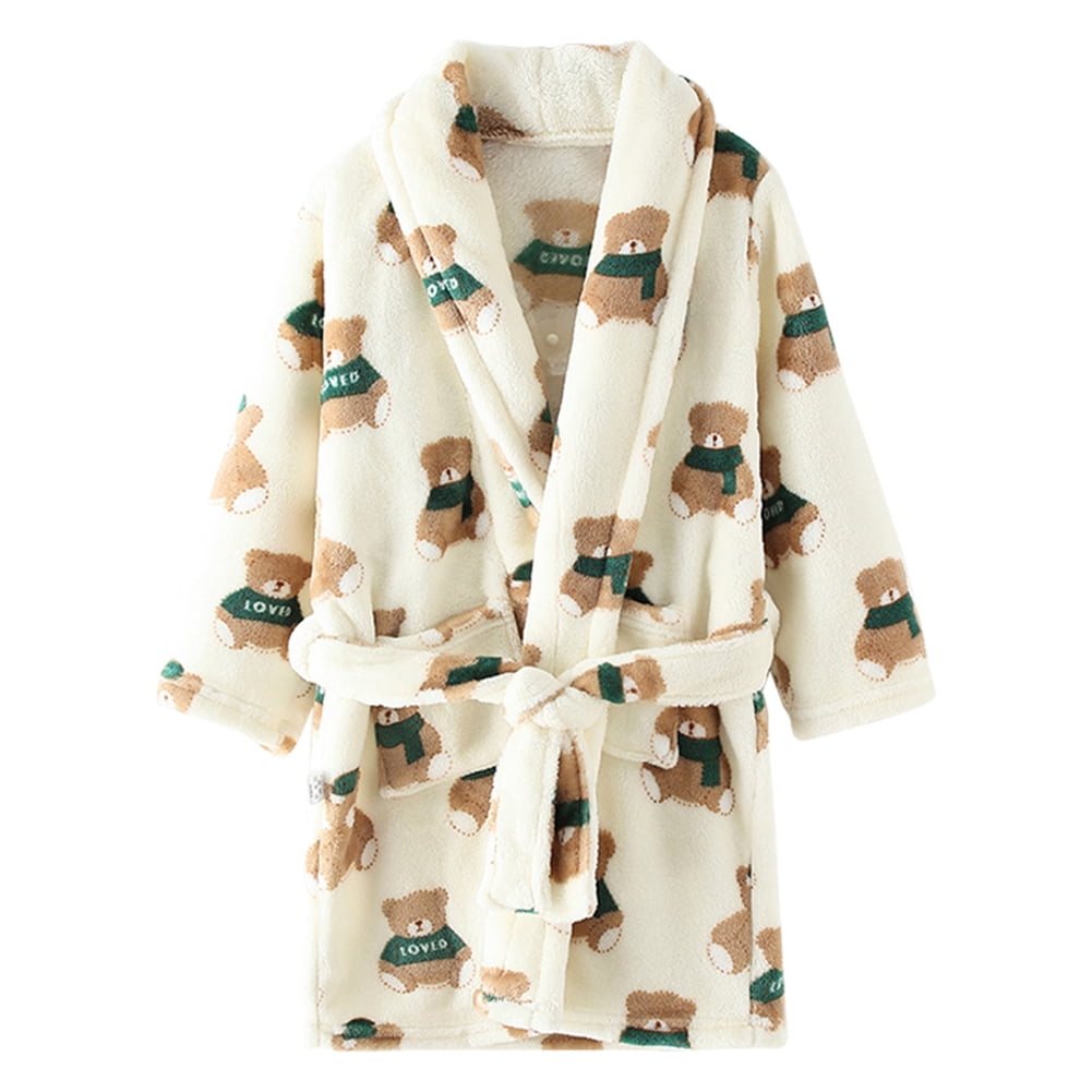 GYRATEDREAM Kids Toddler Boys Girls Fleece Robe Soft Warm Bathrobe ...