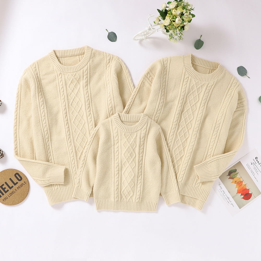 GYRATEDREAM Matching Knitted Pullover Sweaters Solid Color Crewneck ...