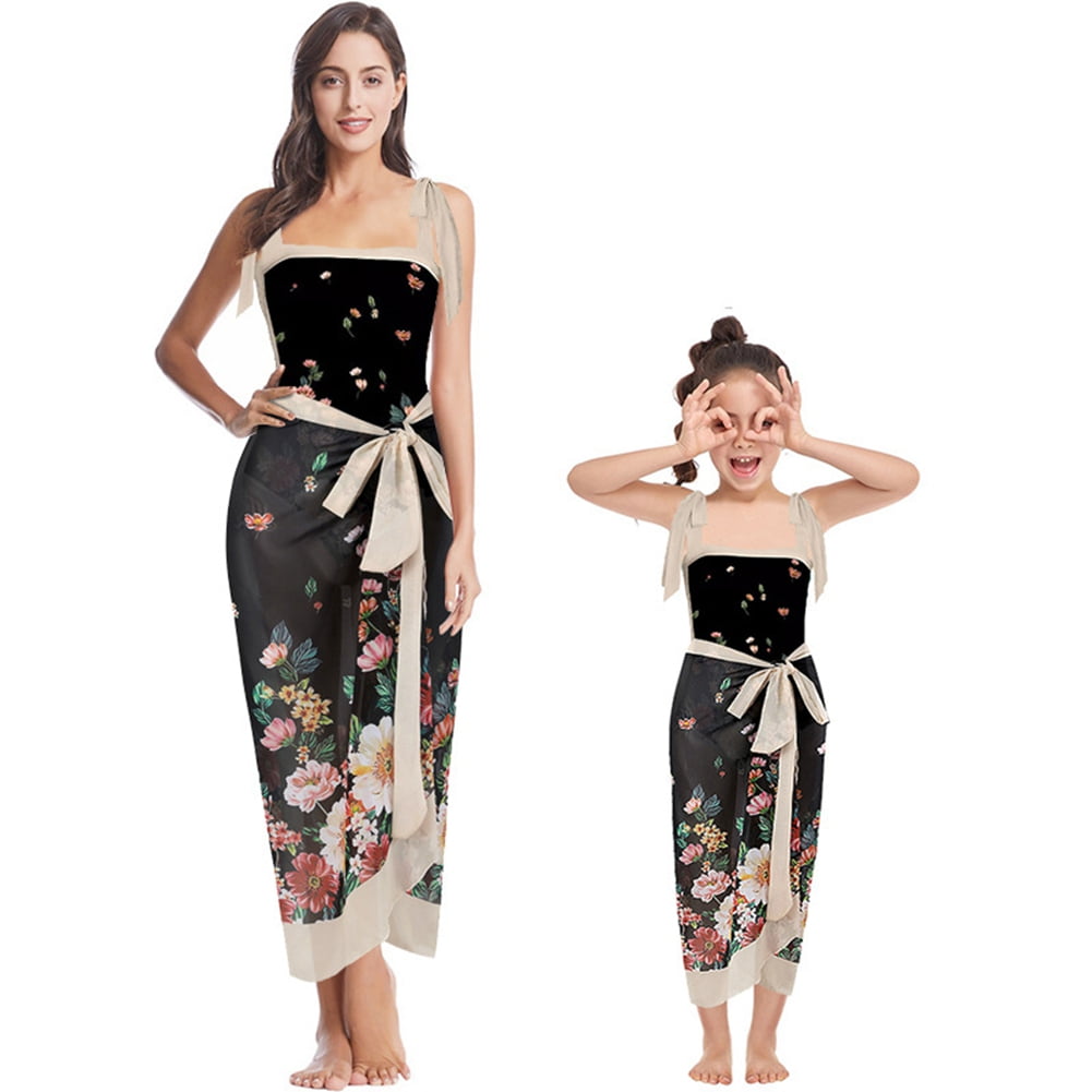 GYRATEDREAM Mommy and Me Swimsuit One Piece Bathing Suit with Beach ...