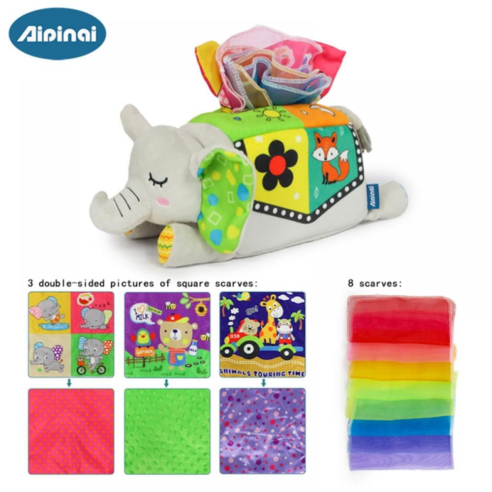 GYRATEDREAM My First Baby Tissue Box, Soft Stuffed High Contrast ...
