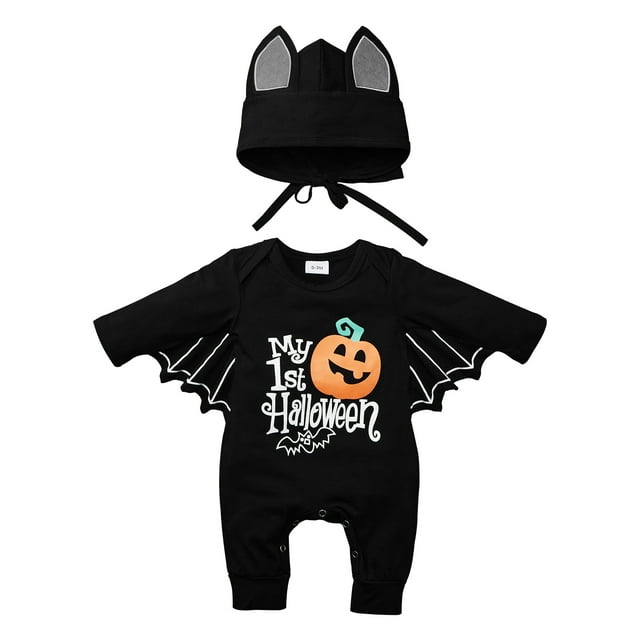 GYRATEDREAM My First Halloween Outfits Bat Costume Newborn Infant Baby Boy Girl Clothes Jumpsuit ...