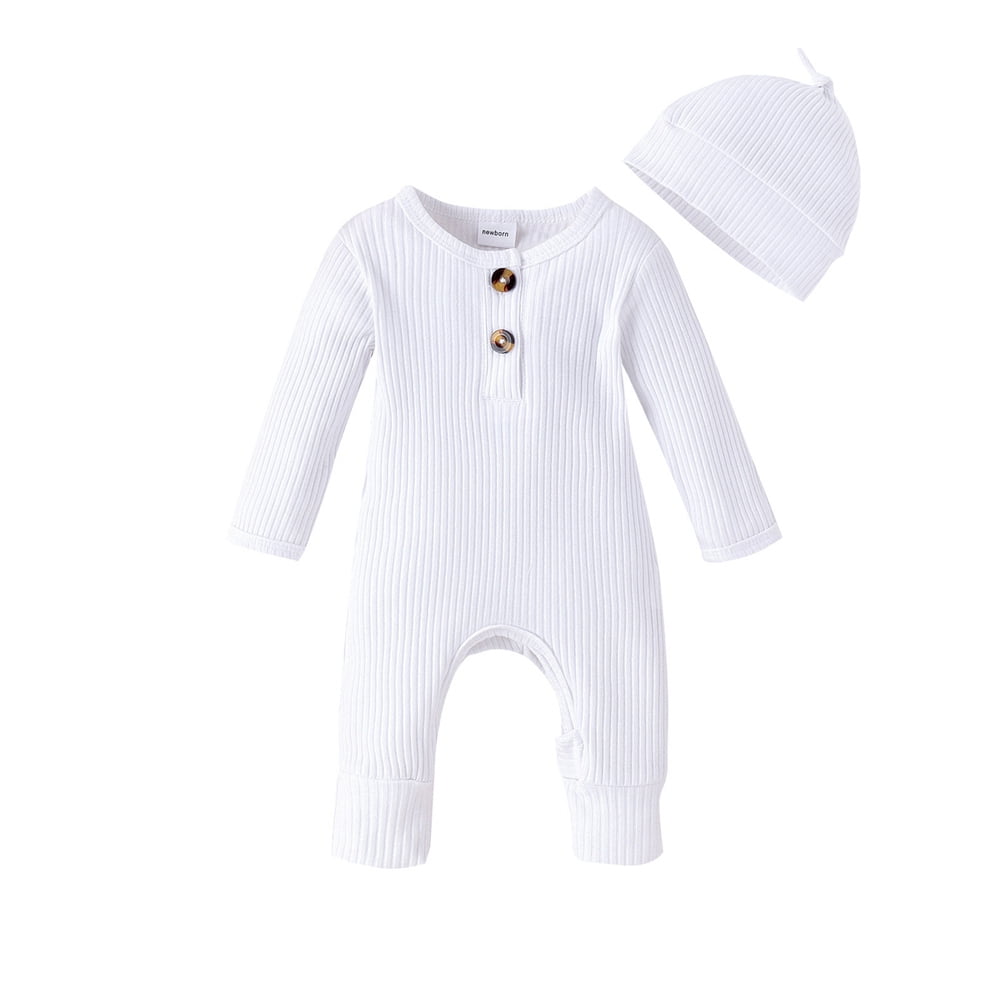 GYRATEDREAM Newborn Baby Boy Girl Romper Bodysuit Long Sleeve Onesie ...